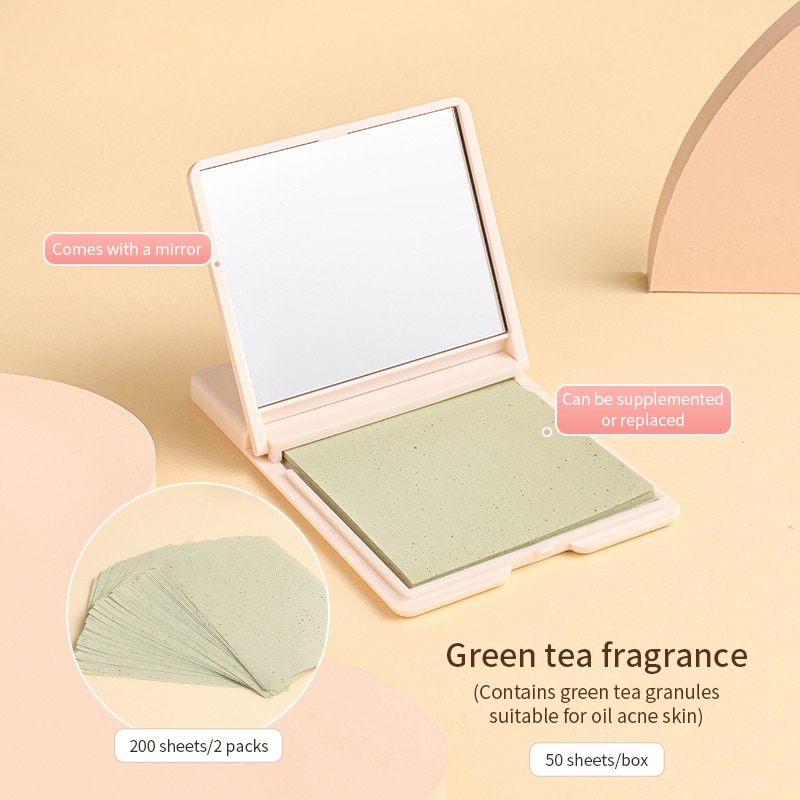 250 Sheets Women Face Oil Absorbing Paper with Mirror Case Makeup ...