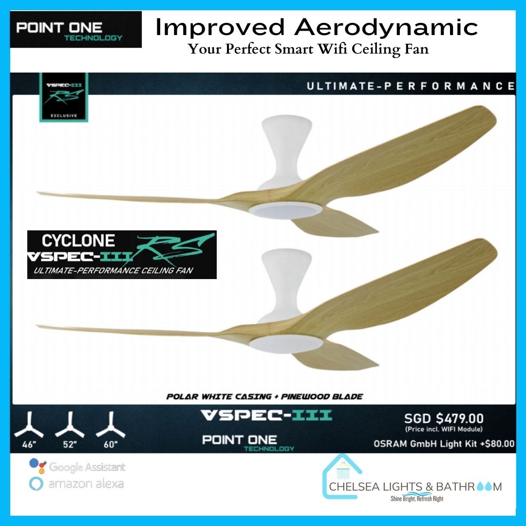 PO ECO FAN CYCLONE VSPEC-III RS 3B SMART WIFI Ceiling FAN EC Motor 46 ...