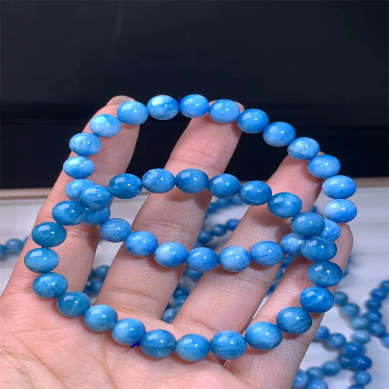 【Innovative designs】Natural Apatite Old Material Blue Phosphorus with ...