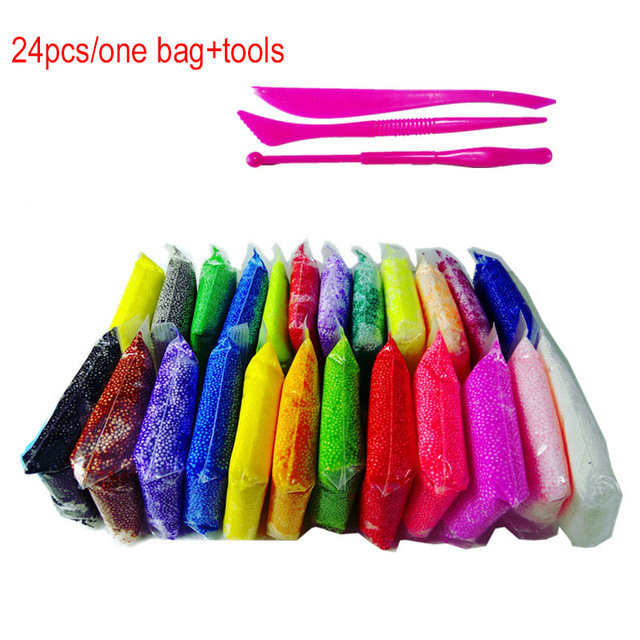 【GlobalTrendz】24pcs/lot Foam Clay Air Dry Colored Snow Mud Polymer Clay ...