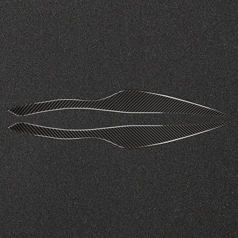 Car Real Carbon Fiber Headlight Eyebrow Sticker Cover Trim Decal for ...