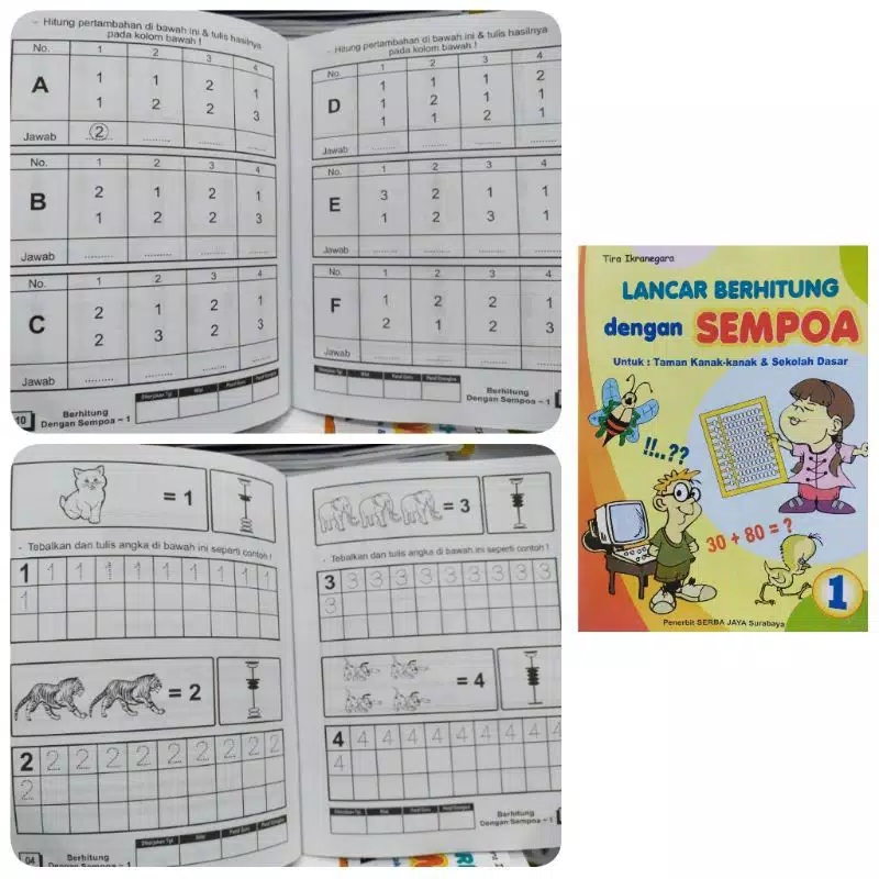 Buku Anak Lancar Berhitung Dengan Sempoa 1 Untuk TK & SD Serba Jaya ...