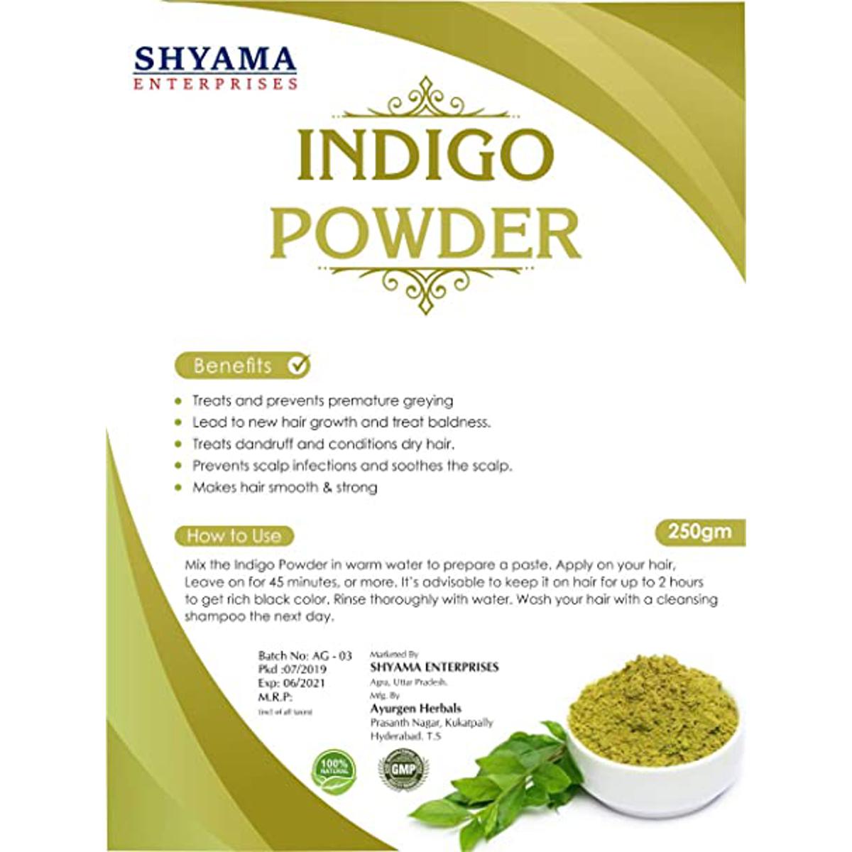 Pure Organic Indigo Powder shining black & strong hair (250Gm) cloth ...