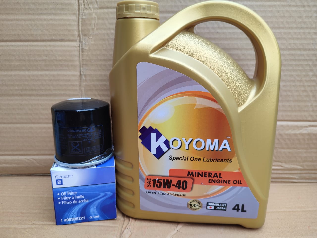 CHEVROLET AVEO , OPTRA OIL FILTER + KOYOMA 15W40 MINERAL ENGINE OIL ...