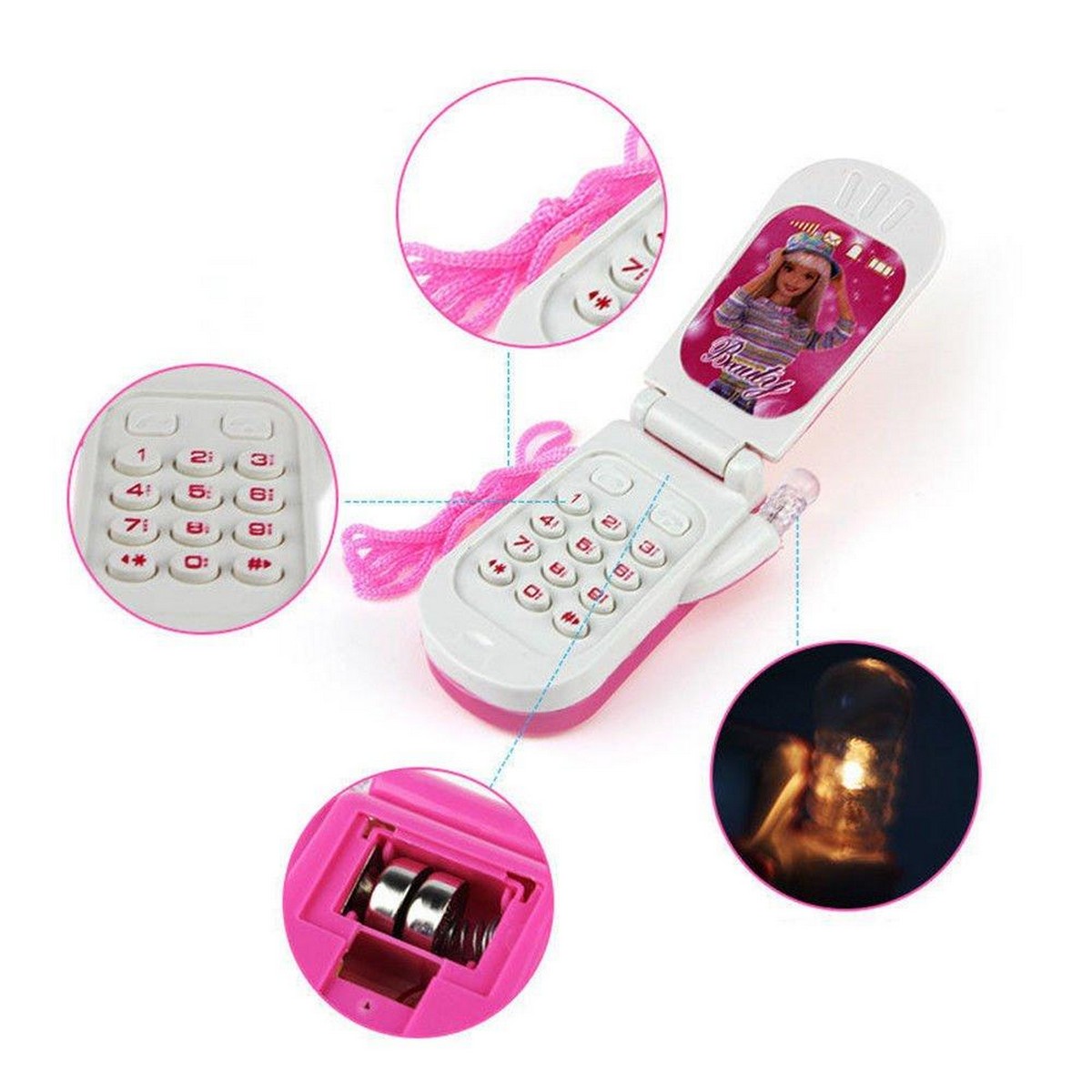 Girl Musical Mobile Phone With Music and Lights For Kids - D50900 ...