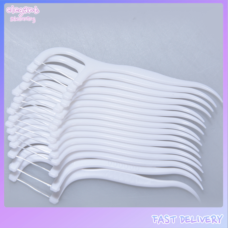 elegantstunning 50pcs Dental Thread Interdental Brush Teeth Plastic ...