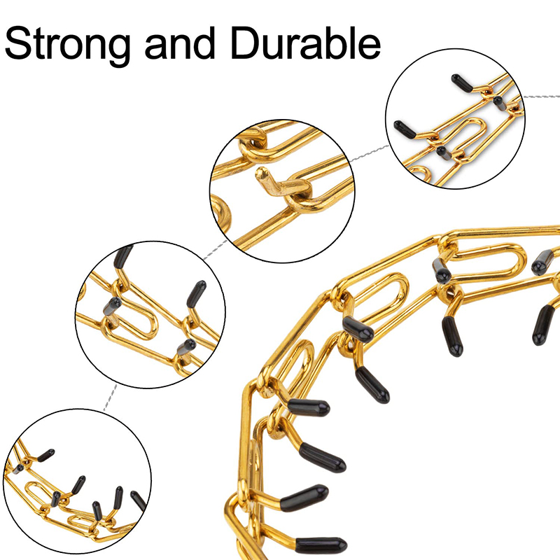 【QuantumMart】18k Gold Pet Link Chain Metal Dog Training Prong Collar ...