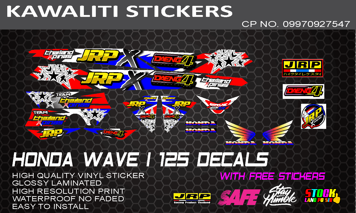 Honda Wave I 125 JRP Sticker Decals | Lazada PH