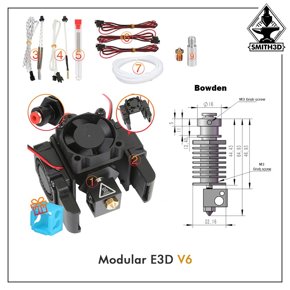 Modular E3D V6 / Volcano 24V Complete Kit Hotend for 3D Printer Ender 3 Ender 5 Ender 6 Upgrade ...