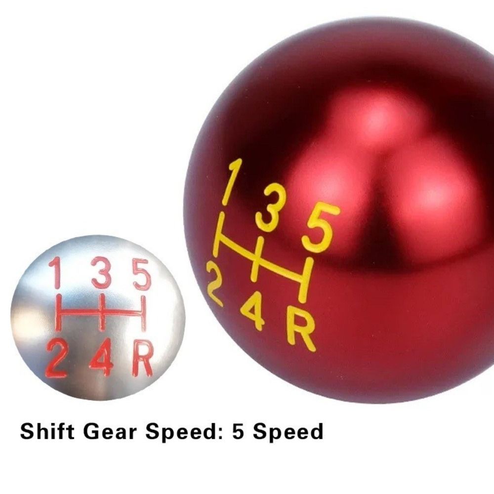Universal Aluminum Gear Shift Knob Round Shape 5 Speed Car Shifter ...
