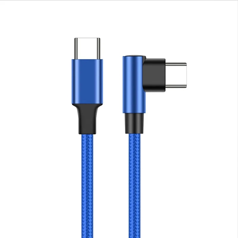 90 Degree Elbow Type-c Cables 20V 3A 60W PD Fast Charging Type C To ...