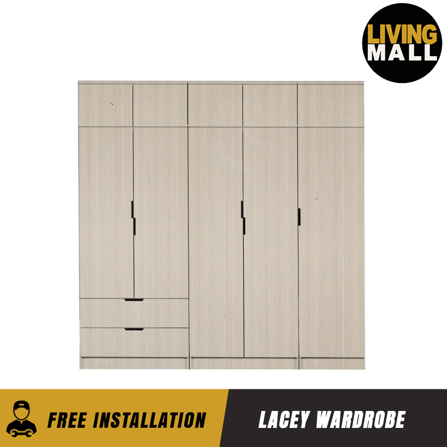 Living Mall Lacey Series Customizable Modular Wardrobe up to 10-Door in ...