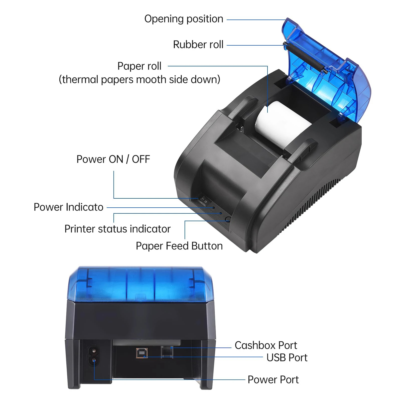 【Fast and Reliable Shipping】 58mm Thermal Portable Printer Desktop ...