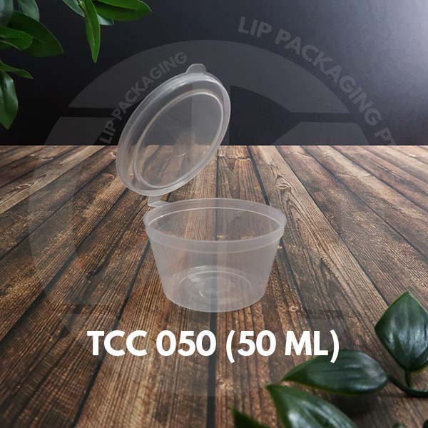 Sauce Cup with Lid Attached (50pcs) / Disposable Sauce Container 25ml ...