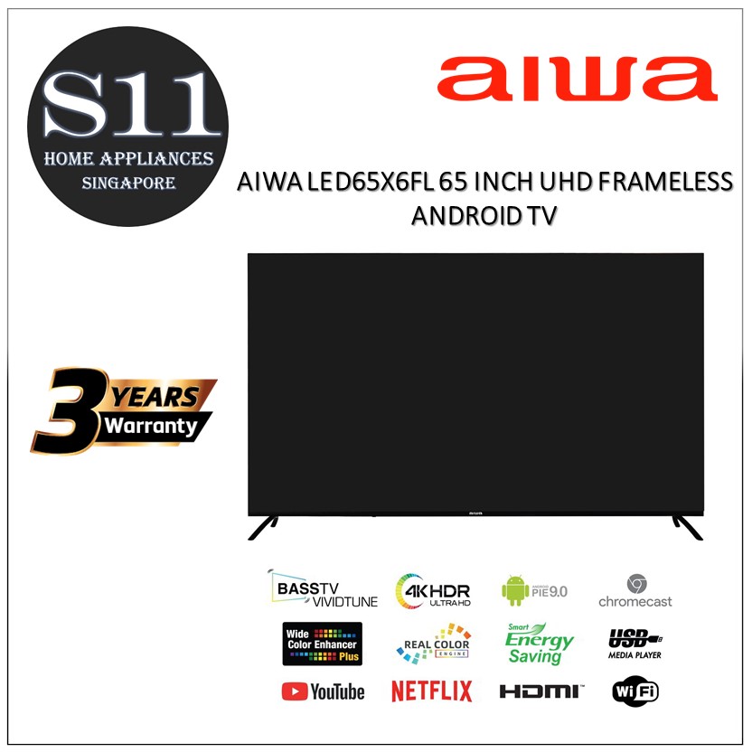 AIWA LED65X6FL 65 INCH UHD FRAMELESS ANDROID TV -3 YEARS LOCAL ...
