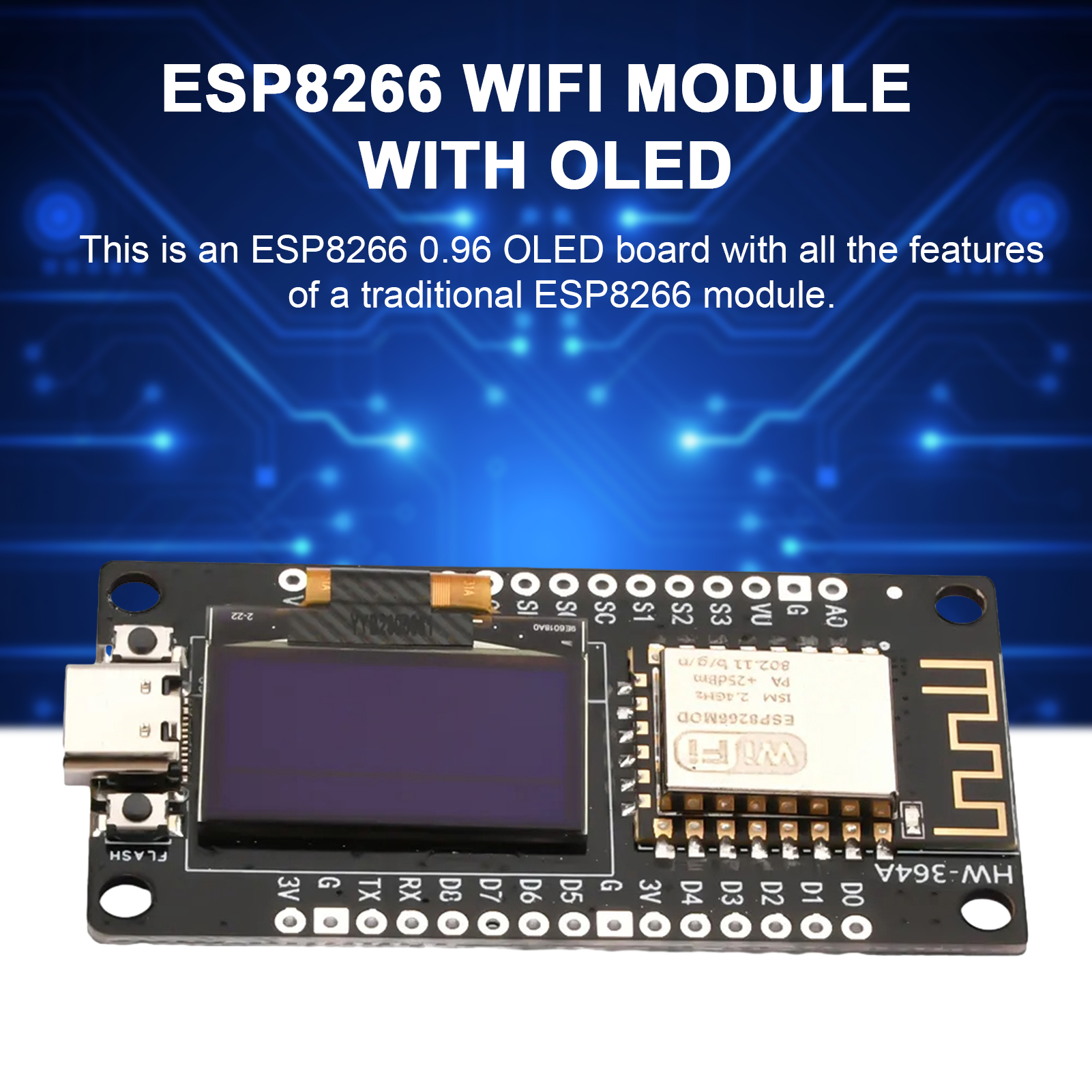 Esp8266 Oled Module Sensor Module Esp8266 Development Board with Oled ...