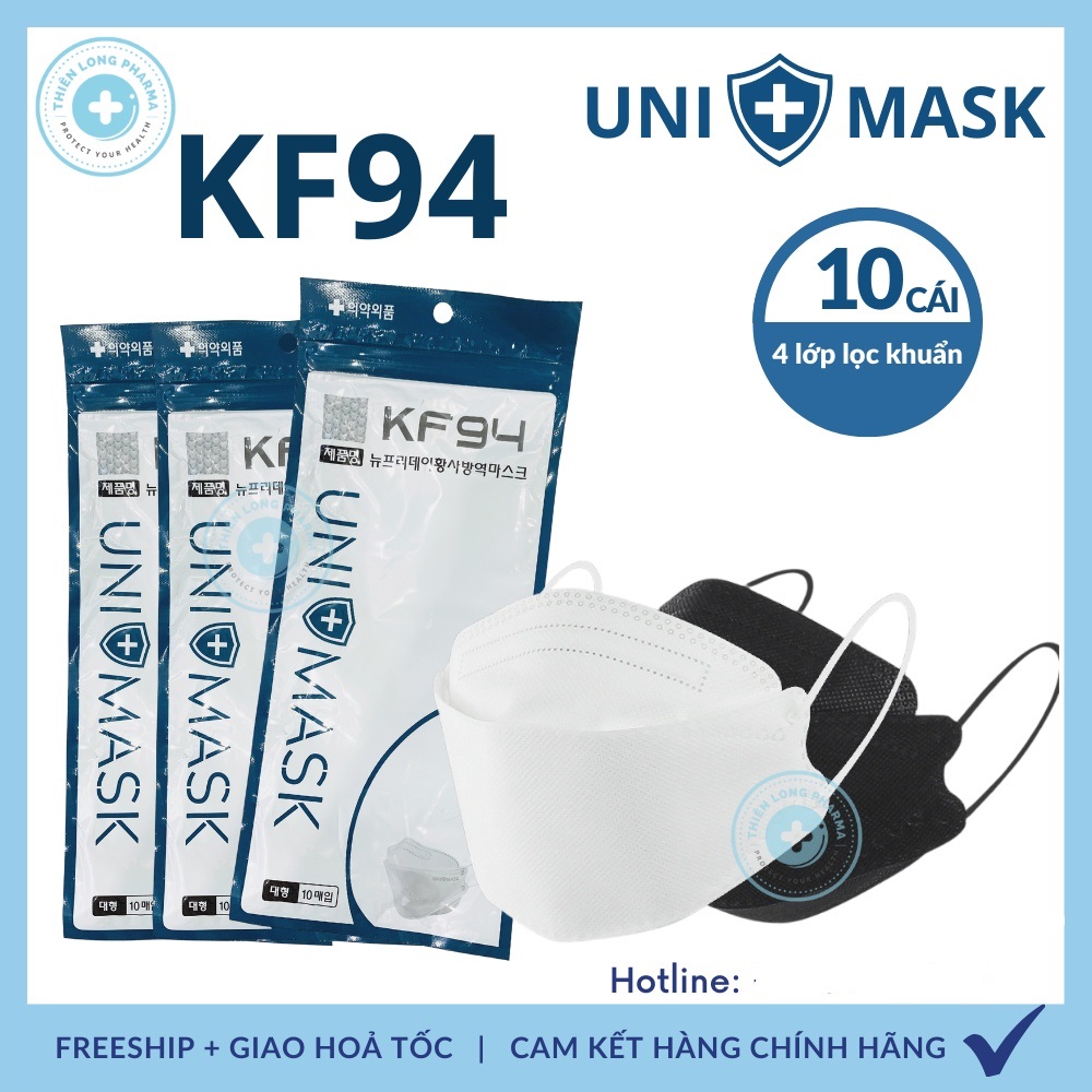 [SET 50 CÁI] Khẩu trang KF94 UNI MASK 4 lớp kháng khuẩn, kiểu dáng 4D Hàn Quốc hàng chính hãng ...