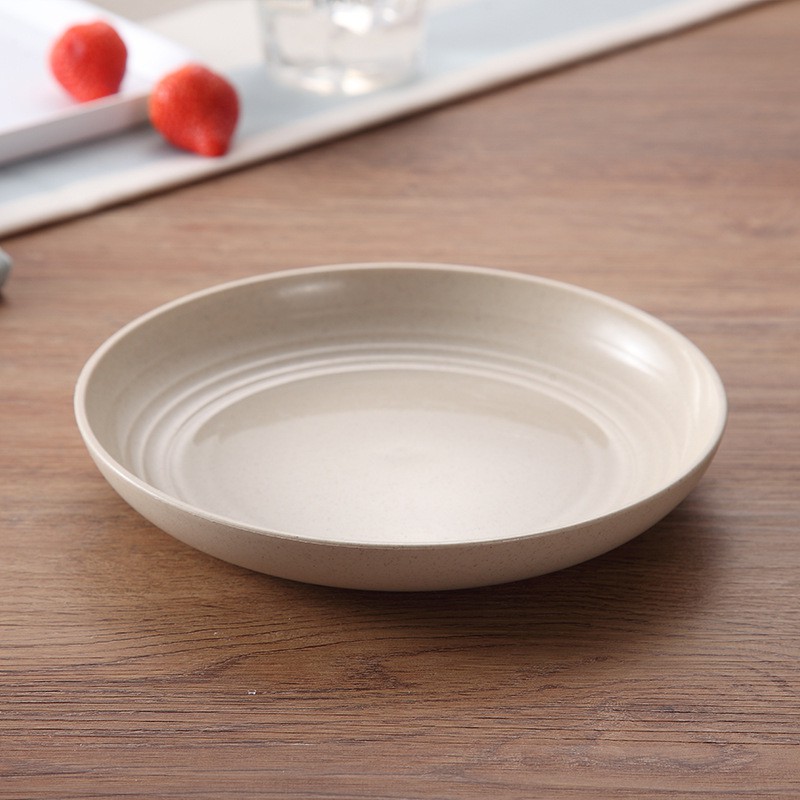 Round Dining Plate 25CM Wheat Straw Plate | Lazada