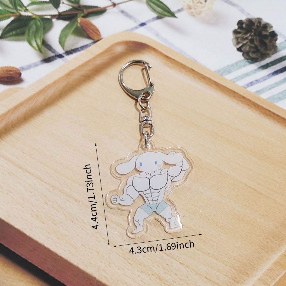 พวงกุญแจอะคริลิค Sanrio Muscle Kuromi Cinnamoroll กระเป๋าห้อยพวงกุญแจตก ...