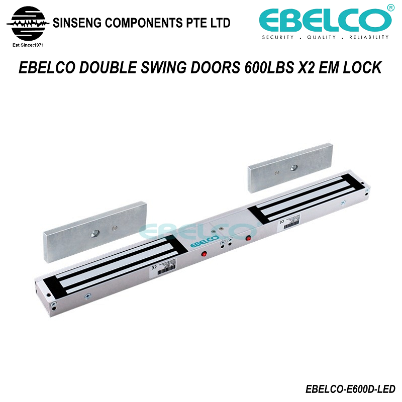 EBELCO Double EM Lock with LED for Double Swing Door Biometric Door ...