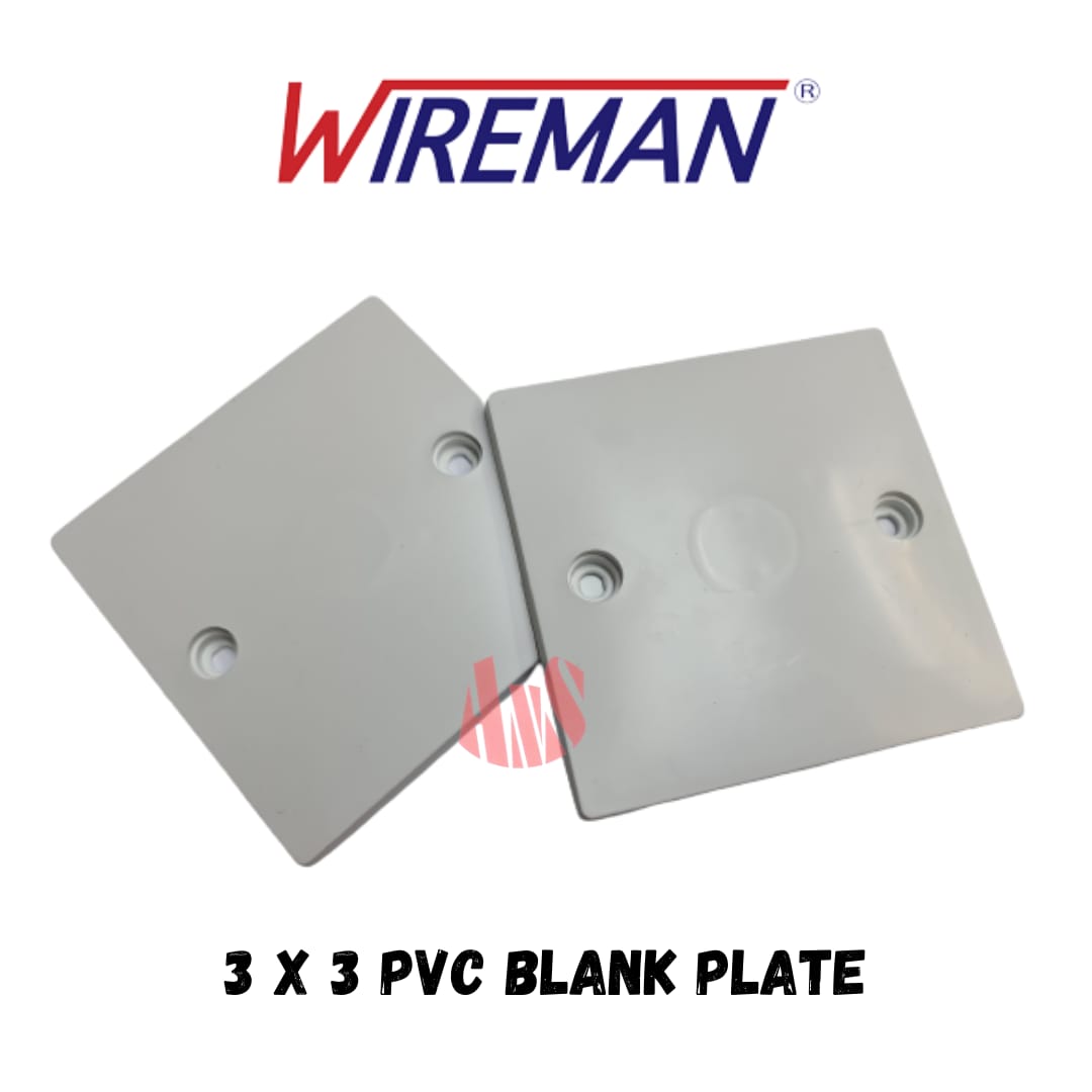 Wireman 1Gang 3 X 3 Pvc Blank Plate Cover Slim Type | Lazada