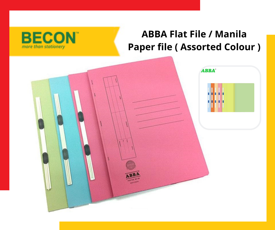 ABBA Flat file Manila paper file ( Assorted Colour ) [ 1 Pieces only ...