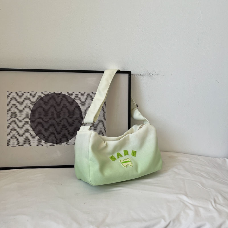 Summer canvas bag ins Korean style gradient Messenger large bag female ...