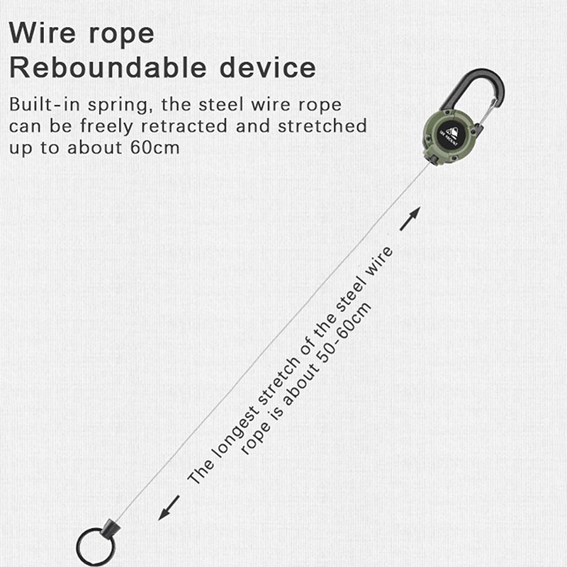 Anti-theft Metal Easy-to-pull Buckle Rope Elastic Keychain Retractable ...
