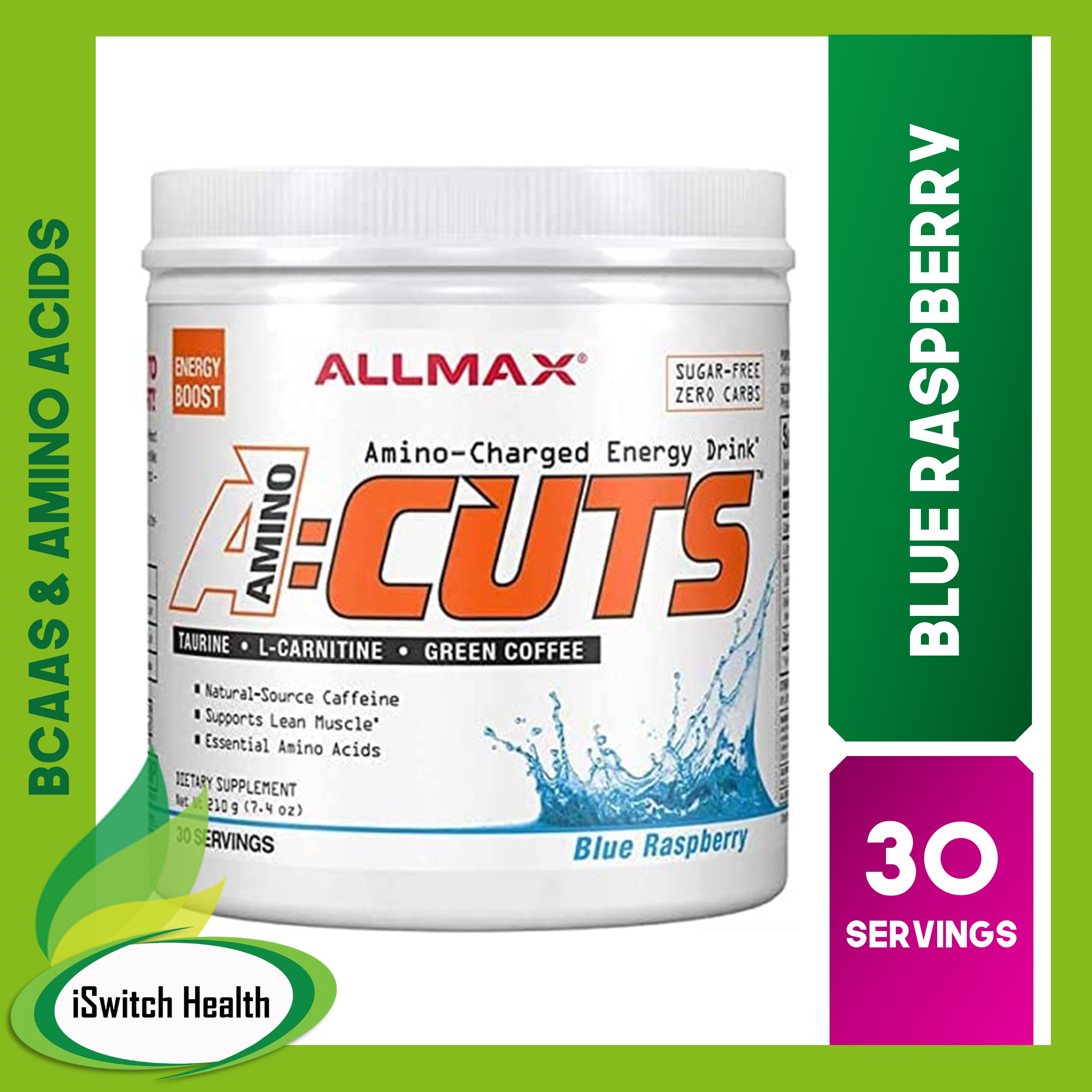 AllMax Nutrition AminoCuts Muscle Energy Drink - 30 Servings Amino Acid ...