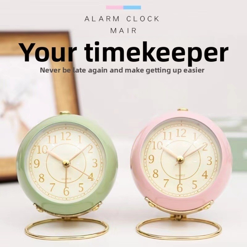 Portable Luminous Alarm Clock Metal Frame Colourful Student Alarm Clock ...