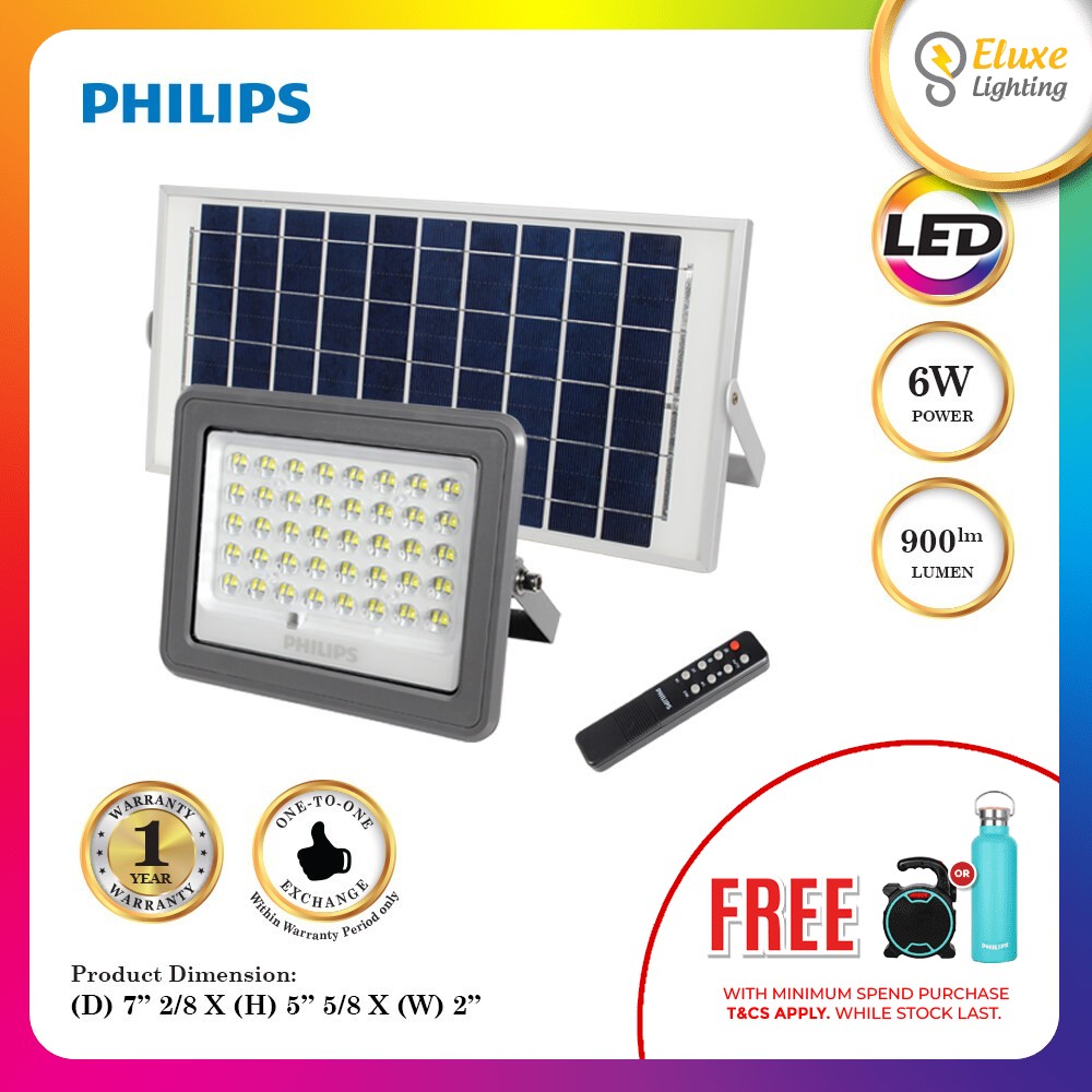 [ PHILIPS ] Essential SmartBright Solar Flood Light LED6 / LED9 / LED15 Solar flood lighting kit ...