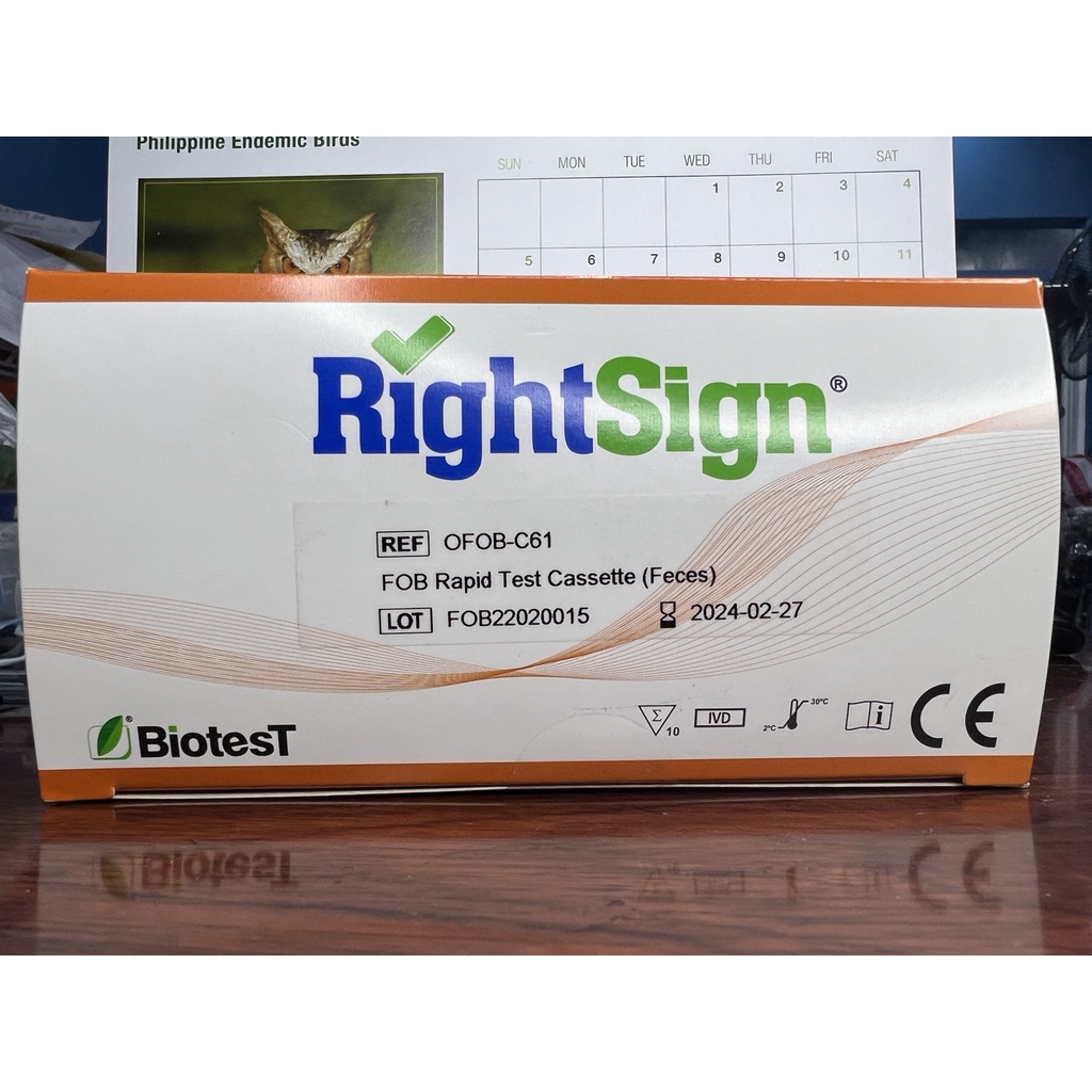 FOBt fecal occult blood Test kit RIGHTSIGN per BOX 10 pieces | Lazada PH