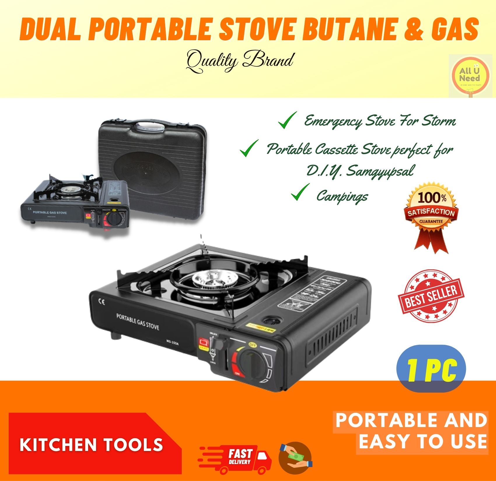 DUAL PORTABLE BUTANE & GAS STOVE | Portable Butane Stove, Camping Stove ...