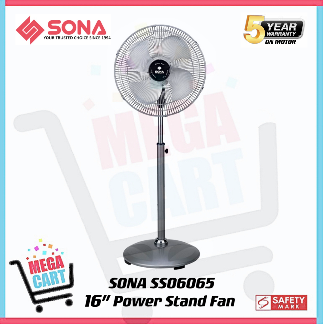 Sona 16" Power Stand Fan (Alloy Blade) SSO6065 | SSO 6065 (5 Years Warranty on Motor) | Lazada ...