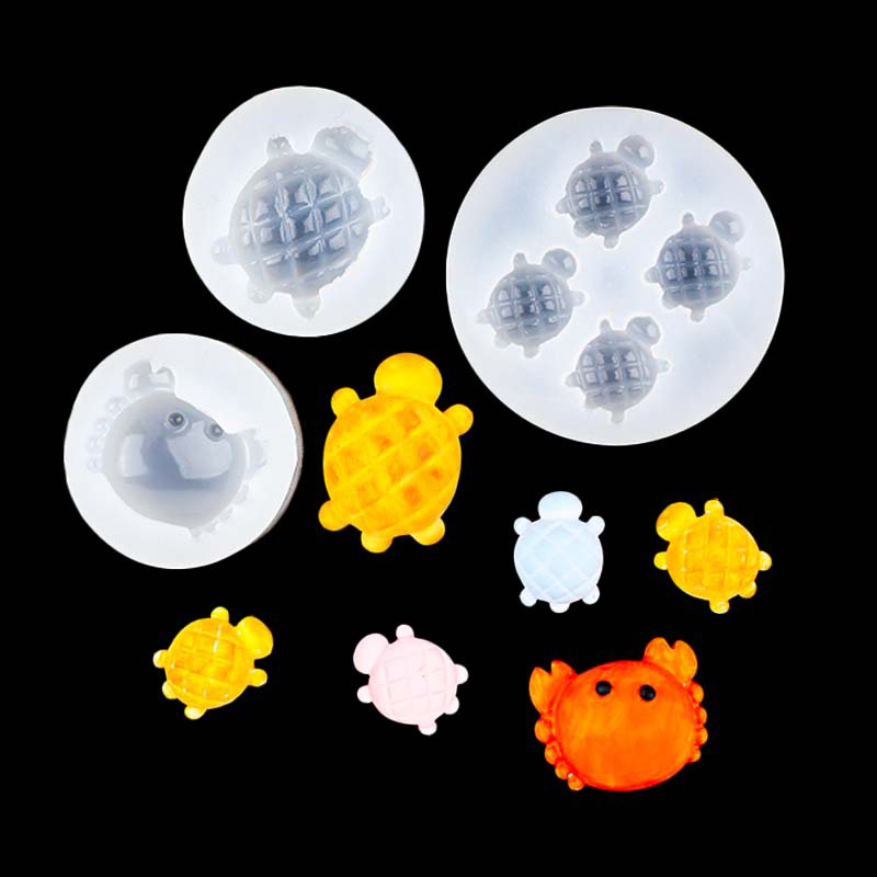 Cute Crab Tortoise Silicone Fondant Mold Reusable Small Size Animals ...