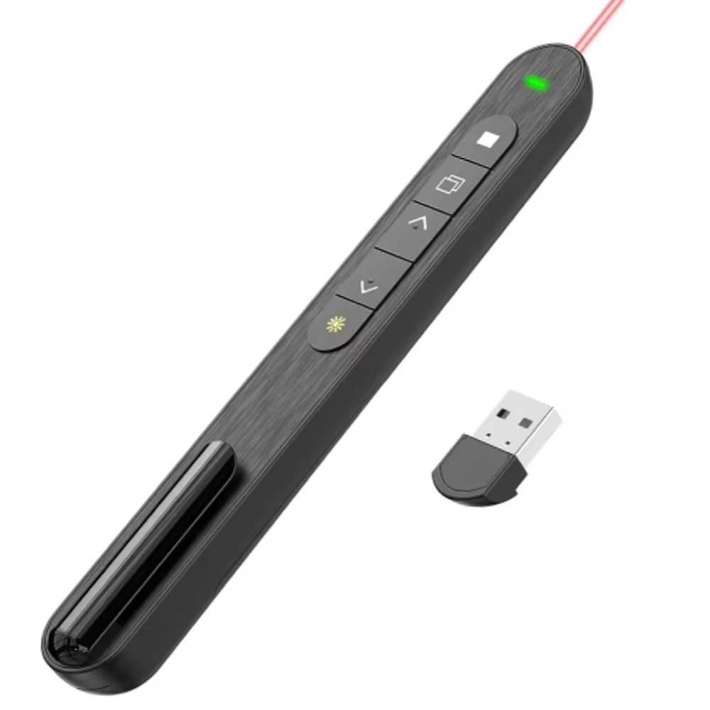 Comfortable Grip 2.4GHz Wireless Presentation Clicker Charging Infrared ...