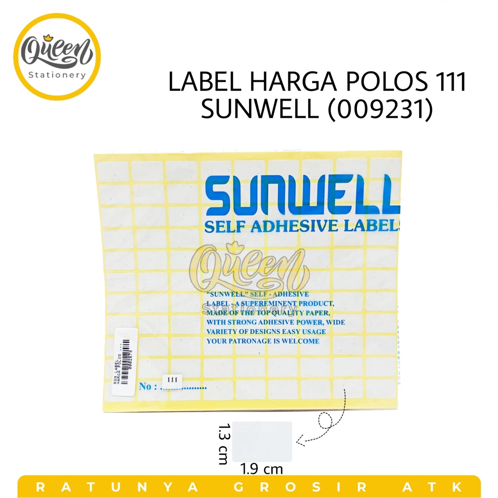 1 PAK (7 LEMBAR) LABEL HARGA POLOS SUNWELL / LABEL HARGA / LABEL ...