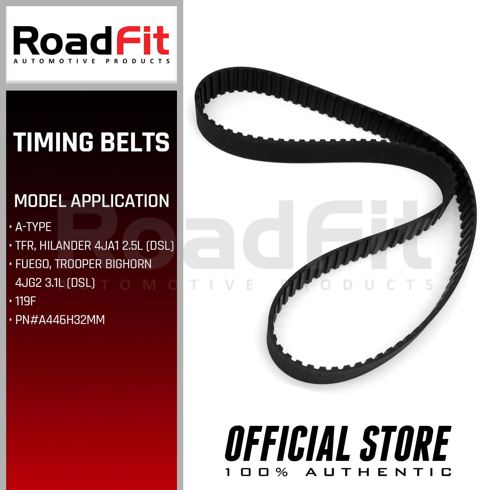 Sun Timing Belt A446H32MM A-Type for Isuzu TFR, Hilander 4JA1 2.5 Dsl ...