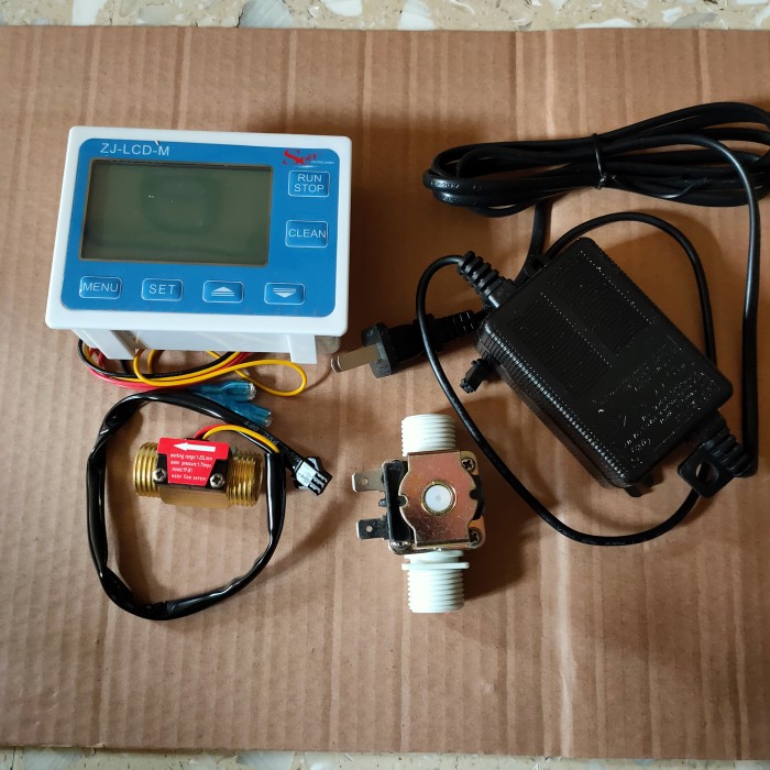 DIGITAL FLOW METER CONTROL WATER OIL SENSOR ZJ-LCD-M KOMPLIT SET ...