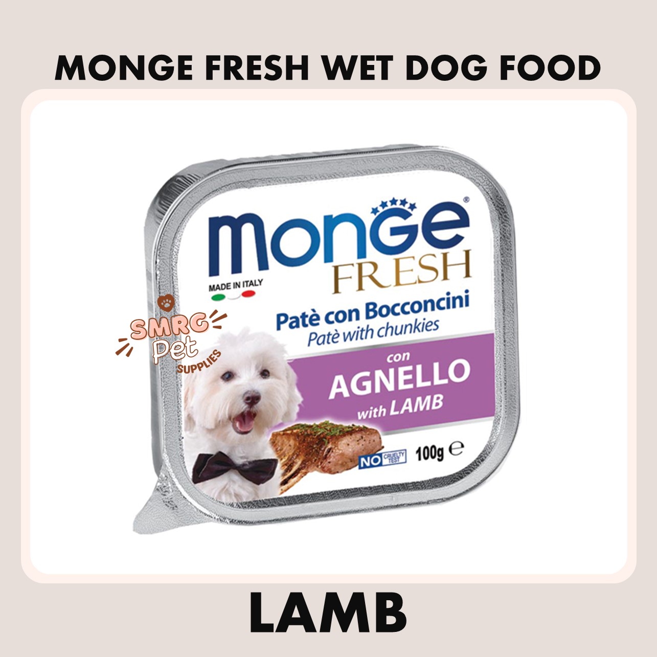 Monge Fresh Wet Dog Food Pate with Chunkies in Allutray 100g | Lazada PH