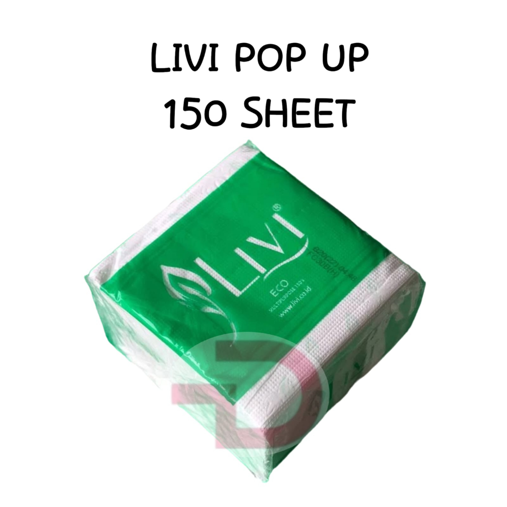 Tissue Livi Eco Multipurpose Pop Up 150 sheet 2ply tisu meja makan ...