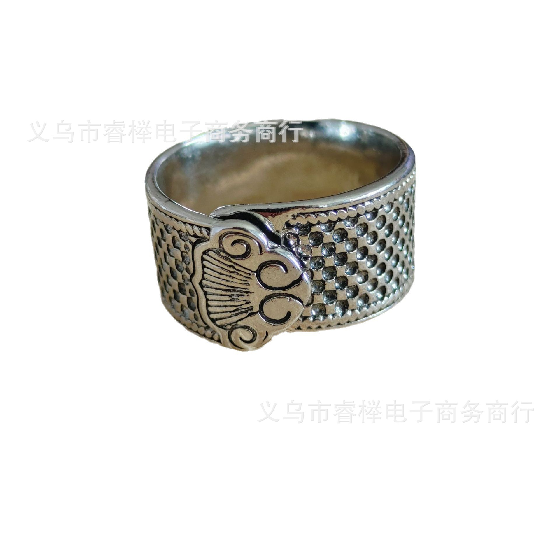 Thai silver opening retro auspicious cloud ring men's trendy ring men's single ring auspicious ...
