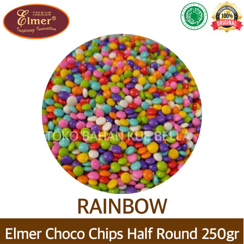 ELMER Choco Chips (Half Round) DARK / RAINBOW 250gr | Lazada Indonesia