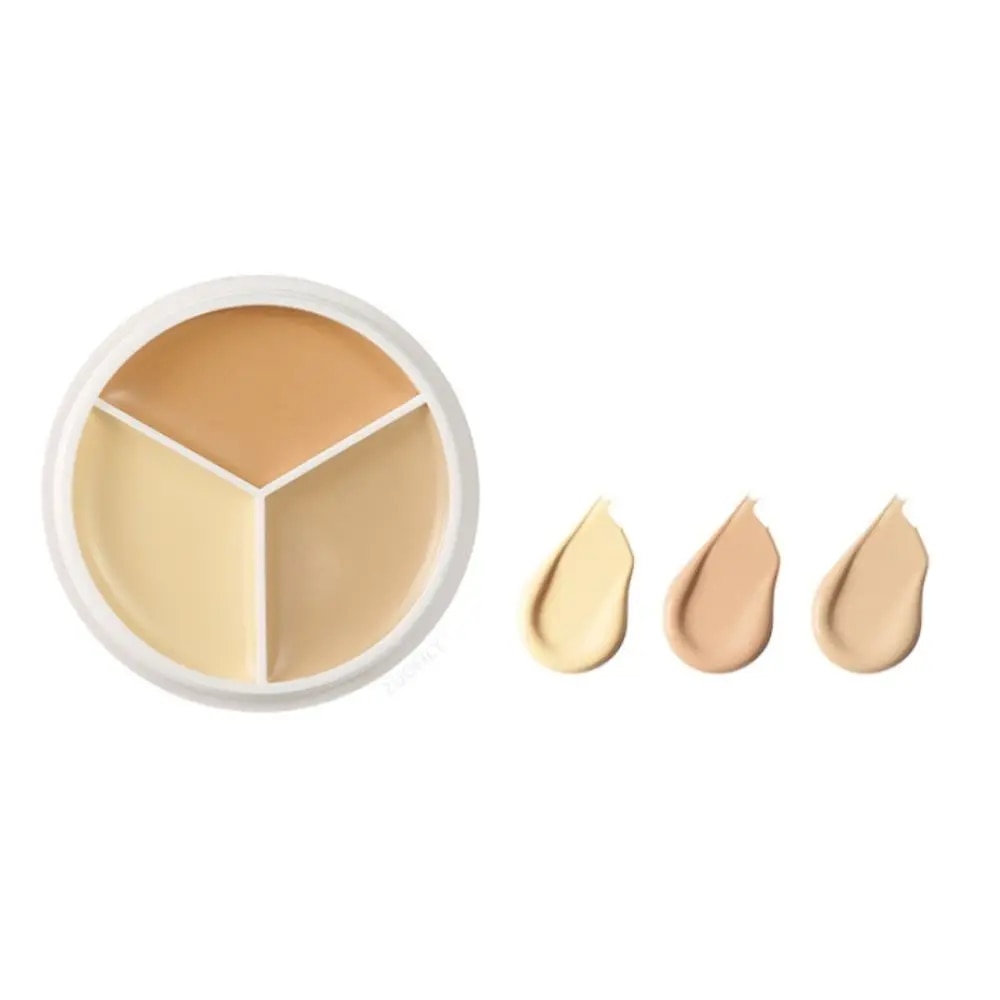 3-Color Concealer Palette Foundation Cream with Brush Suit for All Skin ...