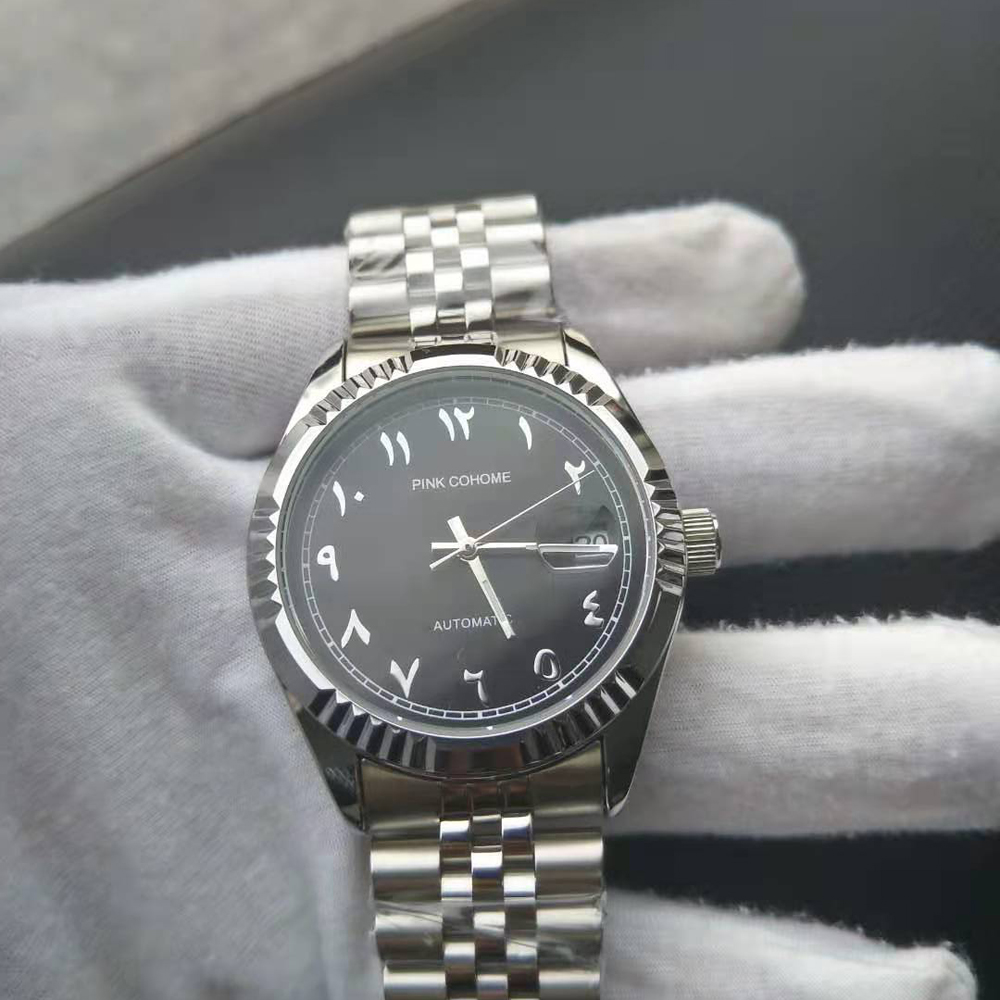 Luxury Steel Arabic Numbers Watches Automatic Movement Urdu Numerals ...