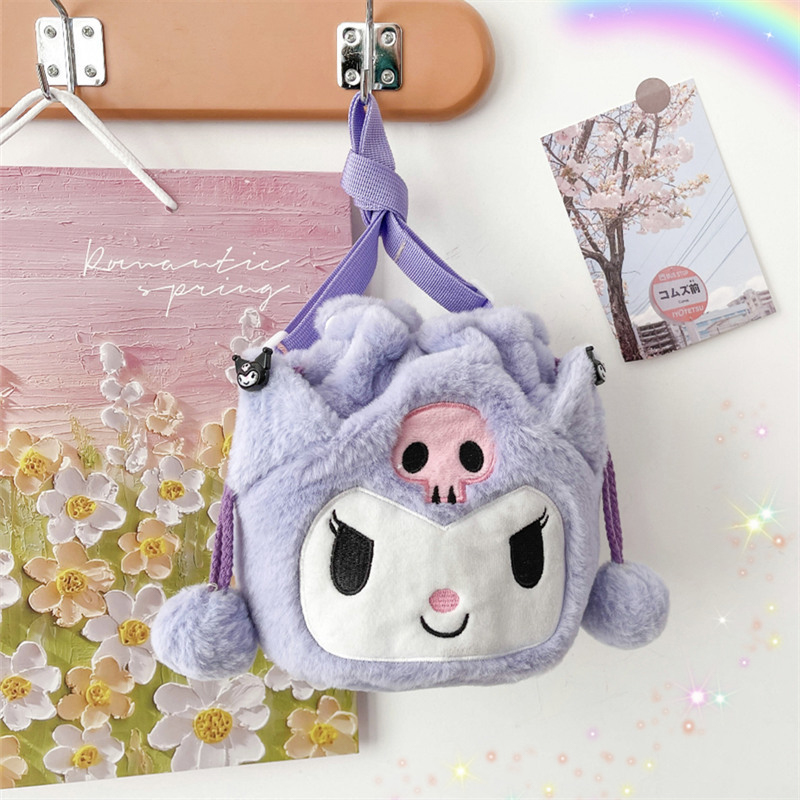Cartoon Sanrio Plush Bag Kawaii Cinnamoroll Kuromi Hello Kitty Handbag ...