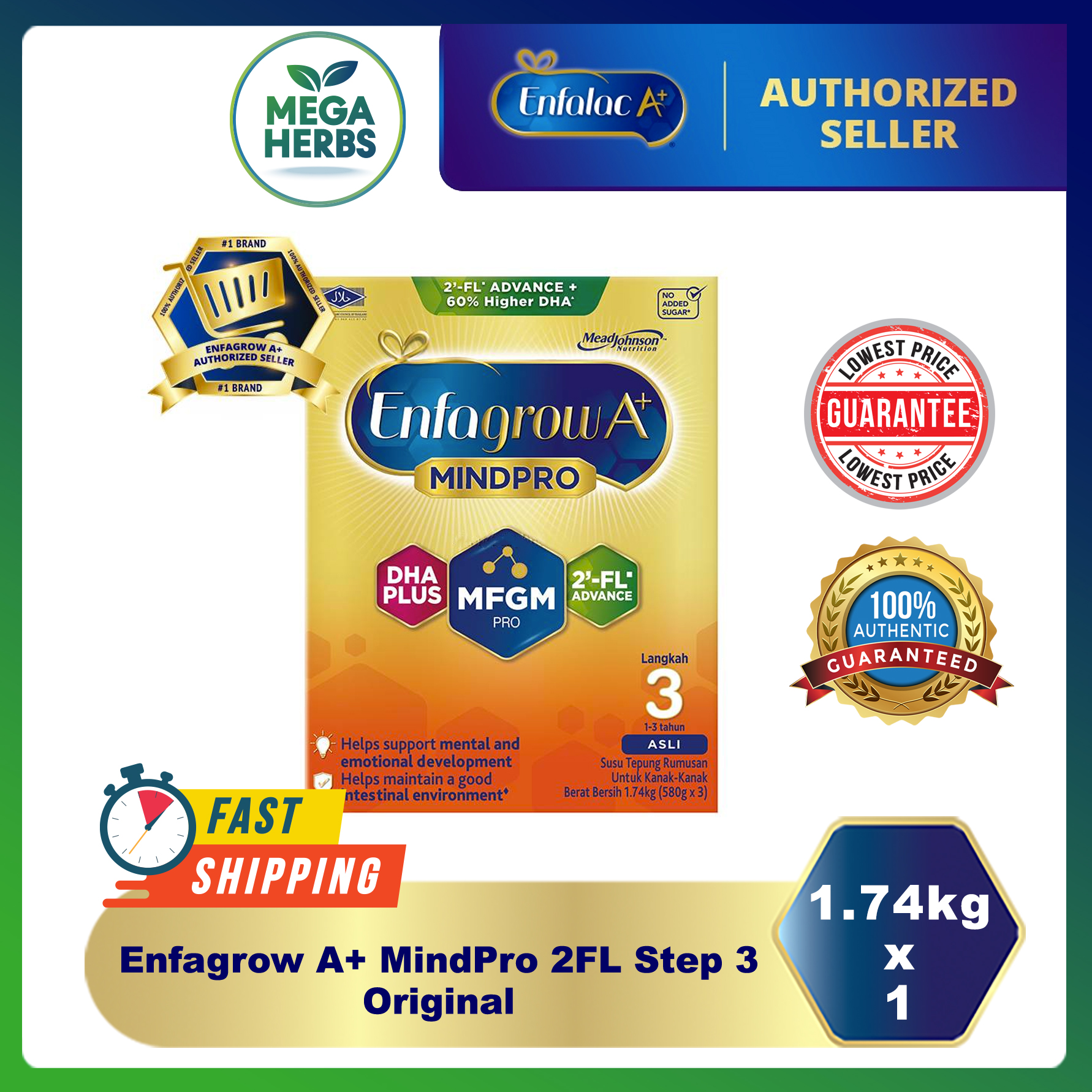 Enfagrow A+ MindPro 2FL Step 3 Original - 1.74kg | Lazada