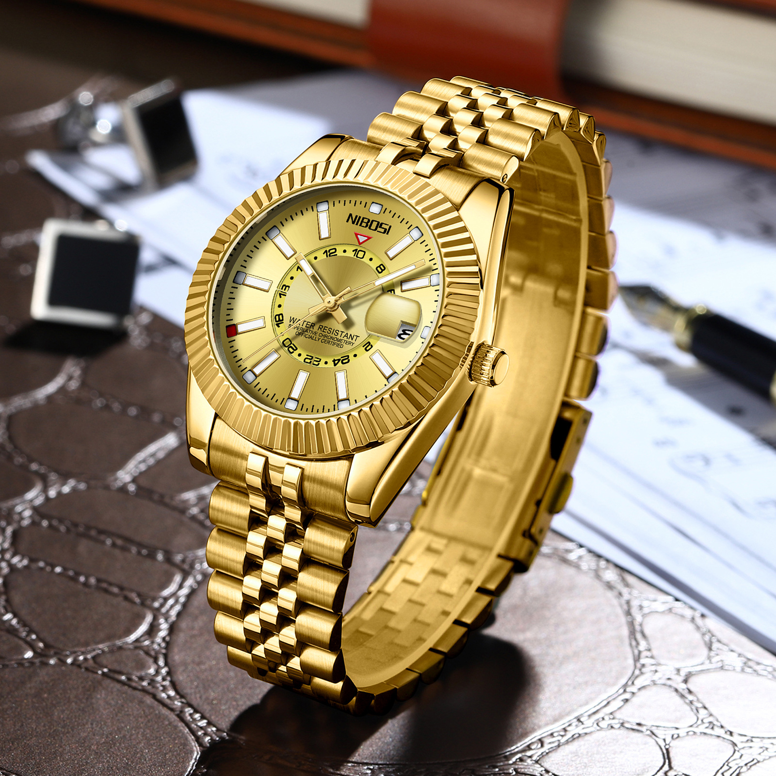 NIBOSI new waterproof night light men's watch for male students, trendy ...