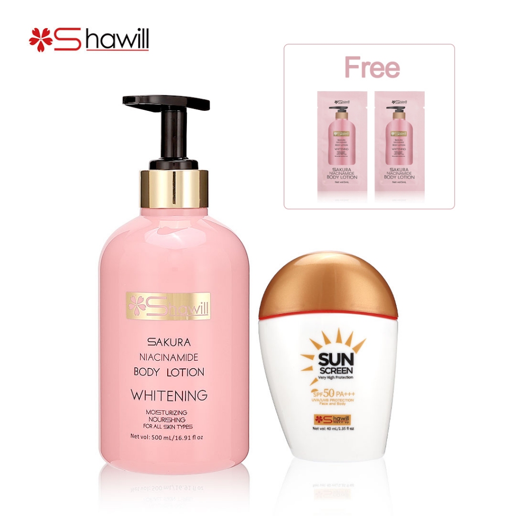 Shawill Cosmetics Sakura Niacinamide Body Lotion Care 500ml Whitens Moisturize S8004 | Lazada PH