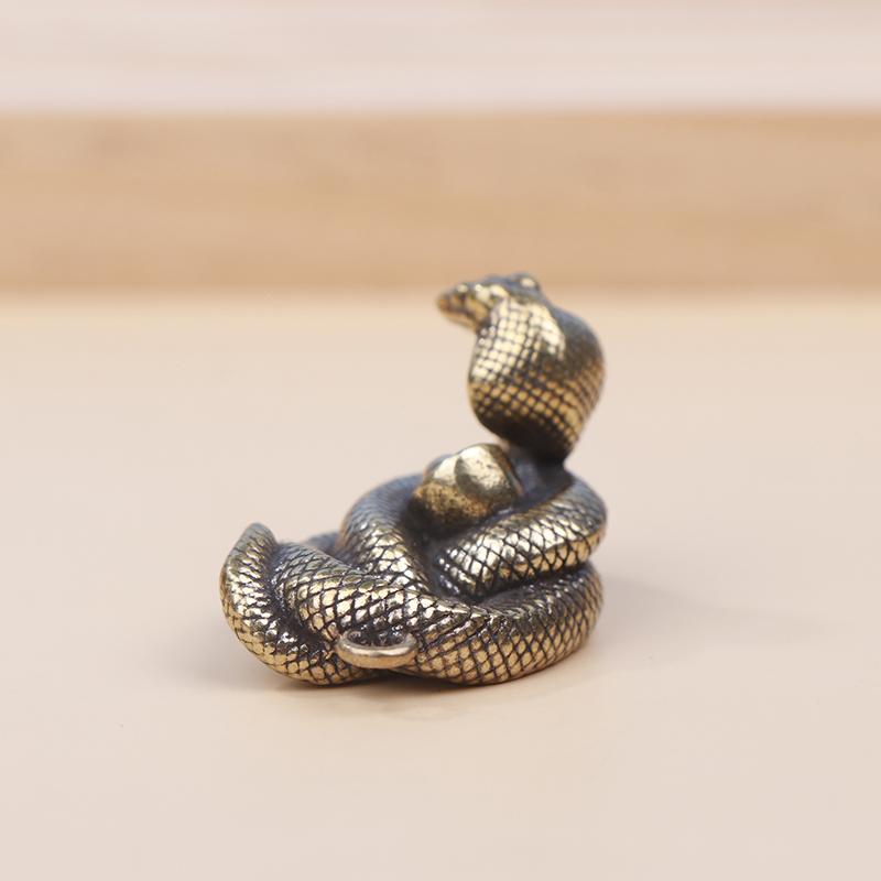 Antique Bronze Snake Statue Miniature Figurines Copper Zodiac Animal ...